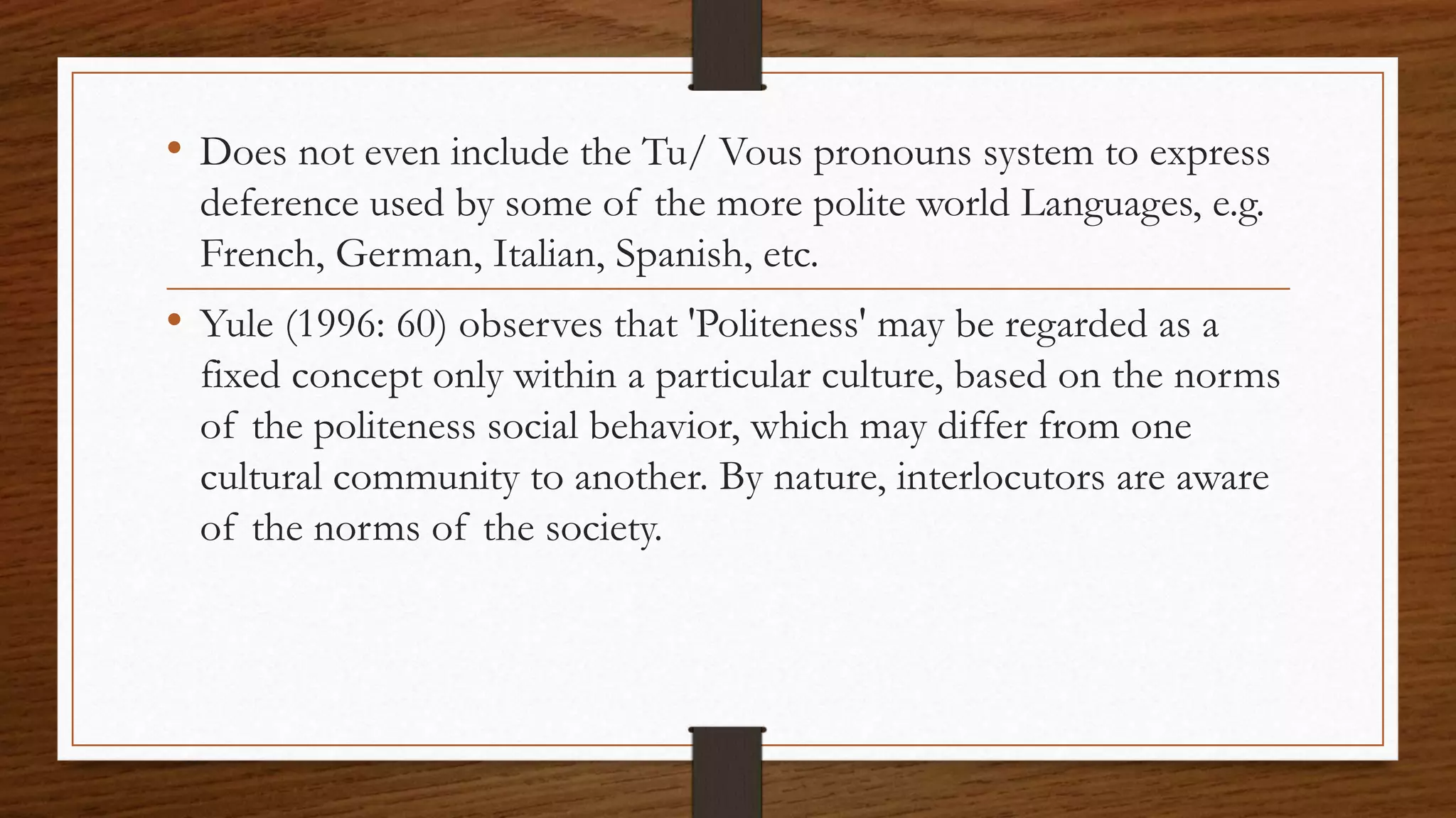 Politeness (Pragmatics) | PPTX