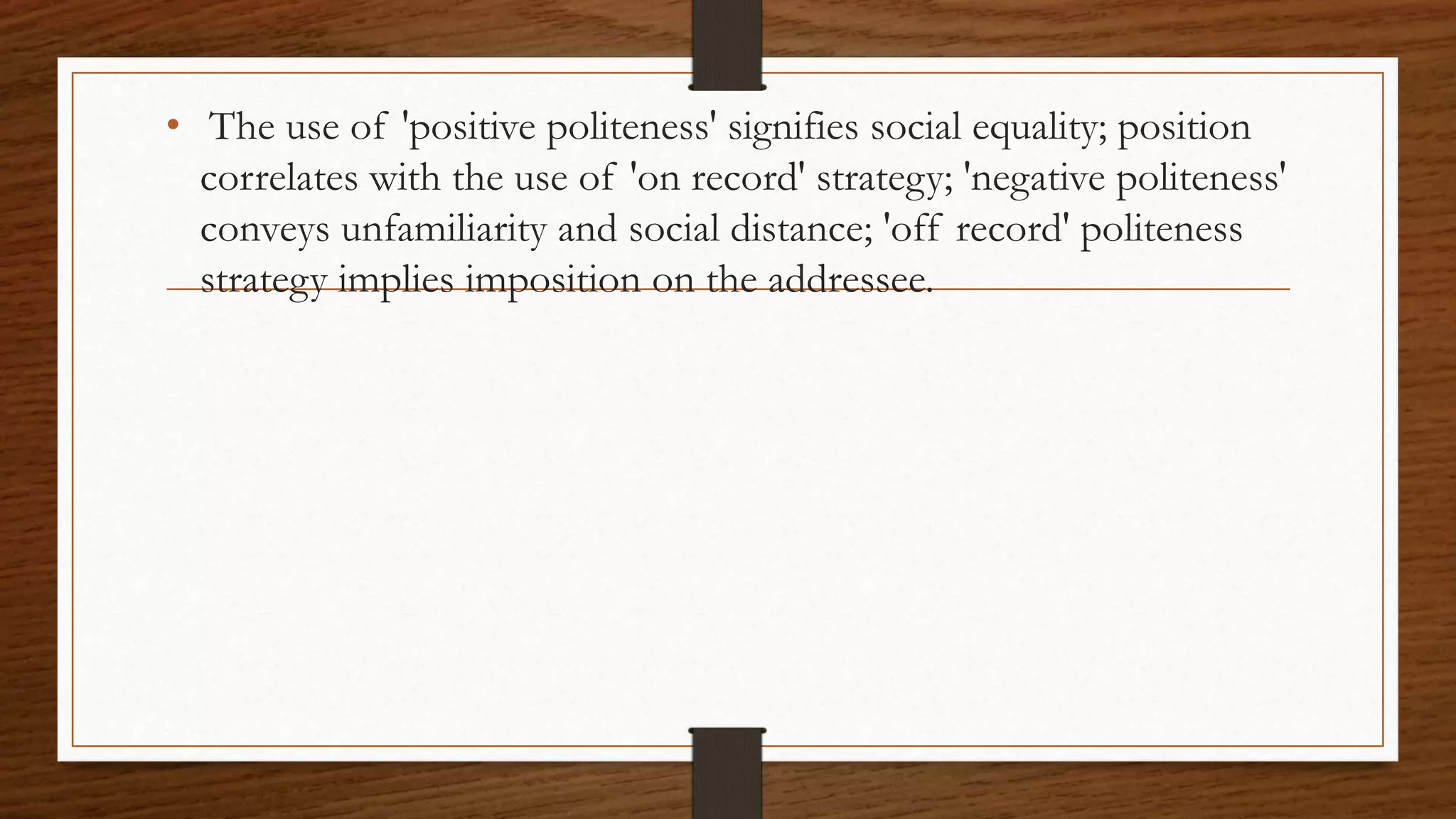 Politeness (Pragmatics) | PPTX