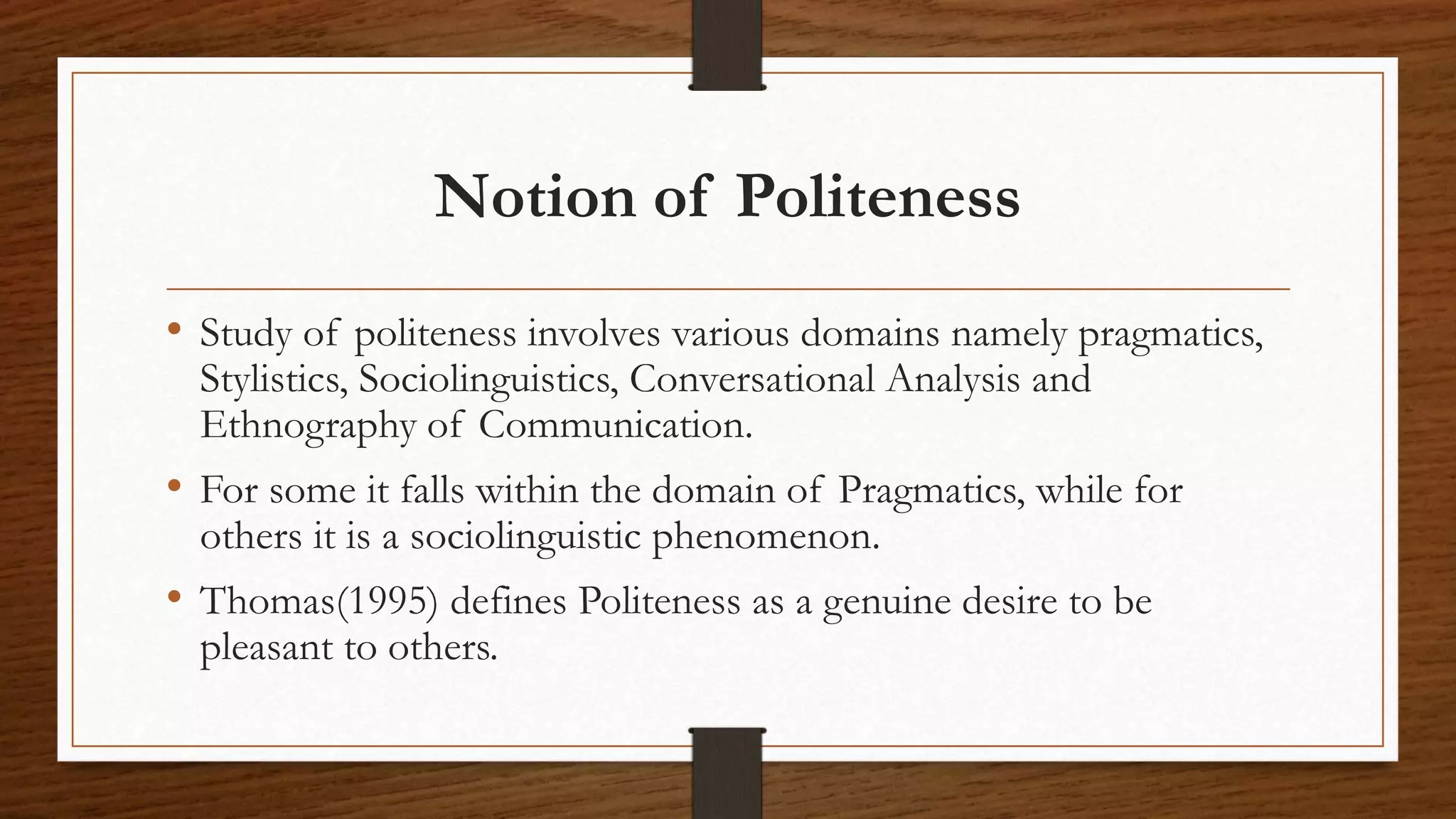 Politeness (Pragmatics) | PPTX