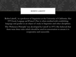 The Politeness Principle by Lakoff - AS English Language | PPTX