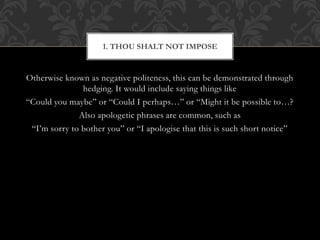 The Politeness Principle by Lakoff - AS English Language | PPTX