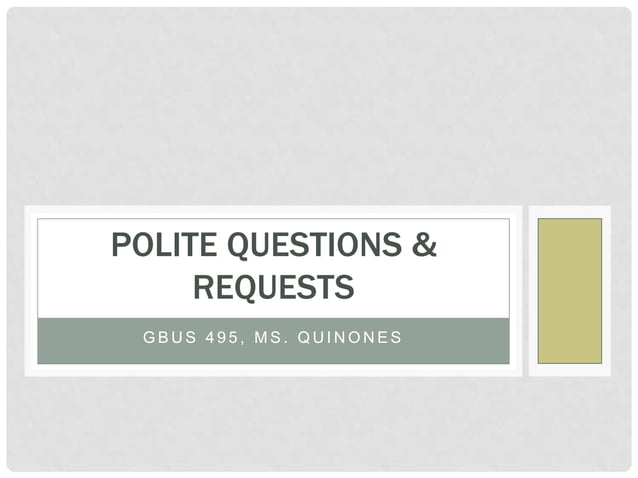 Polite questions and requests | PPT