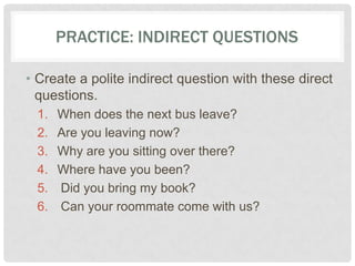 Polite questions and requests | PPTX