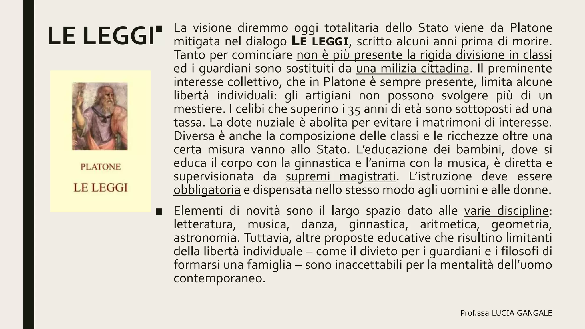 Politica e pedagogia in Platone - lucia gangale | PPTX