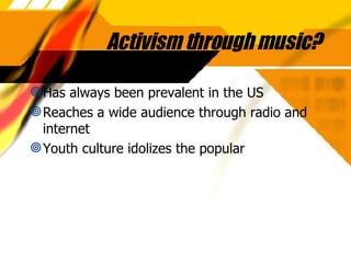 Political Activism in Music | PPT