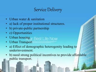Political Economy Constraints For Urban Development | PPTX