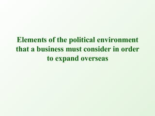 Political Environment | PPT