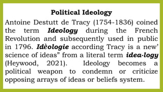 Political ideologies ann their values and characteristics | PPTX
