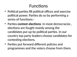 Ppt on political parties and their impact | PPTX