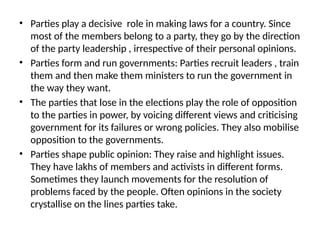 Ppt on political parties and their impact | PPTX