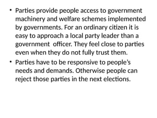 Ppt on political parties and their impact | PPTX