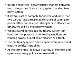 Ppt on political parties and their impact | PPTX