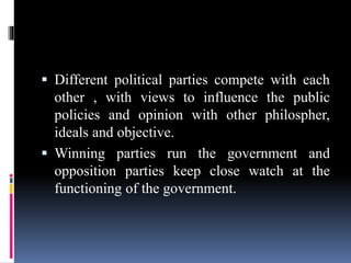 Political parties and its function and charactristics. | PPTX