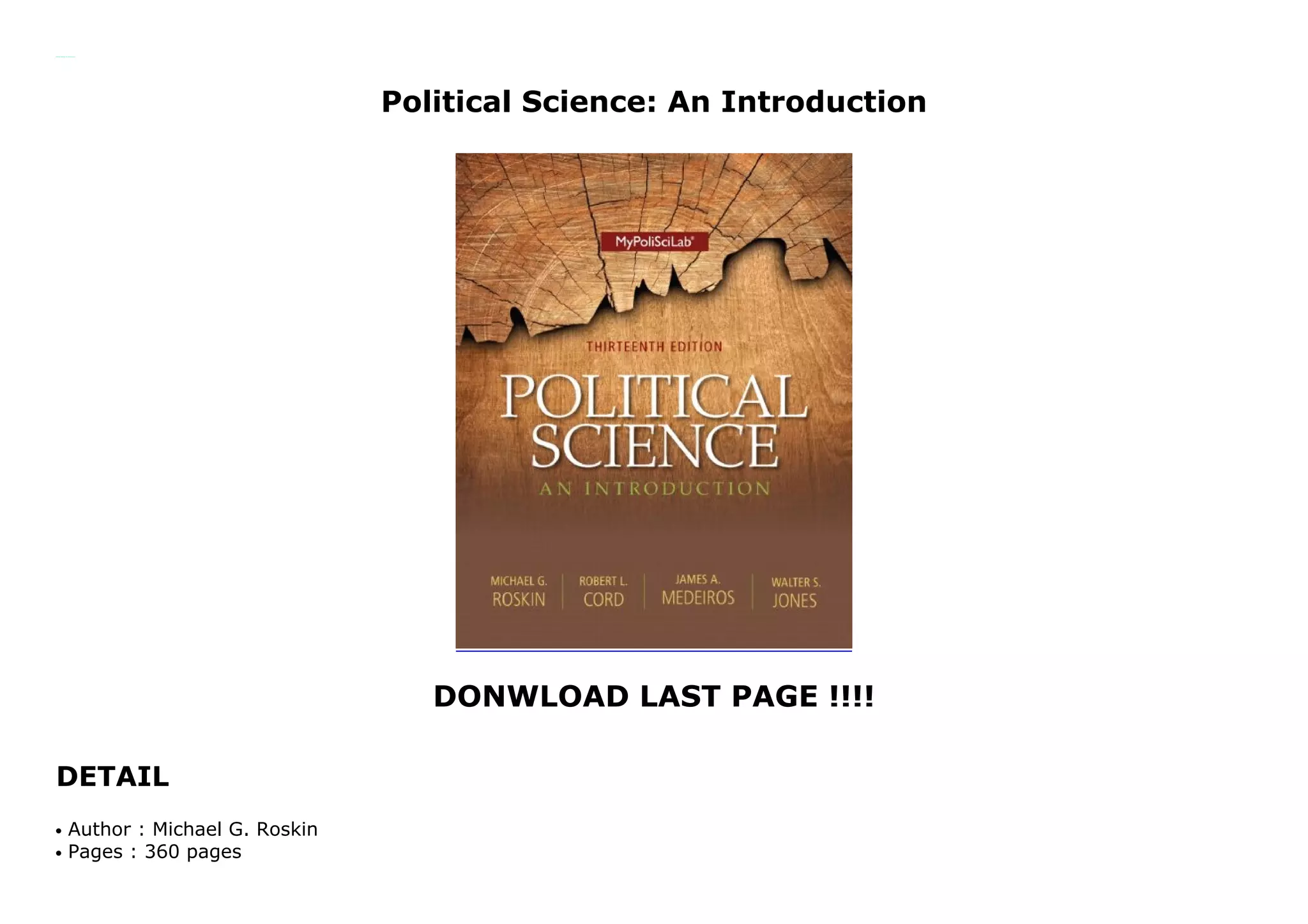 Political Science: An Introduction | PDF