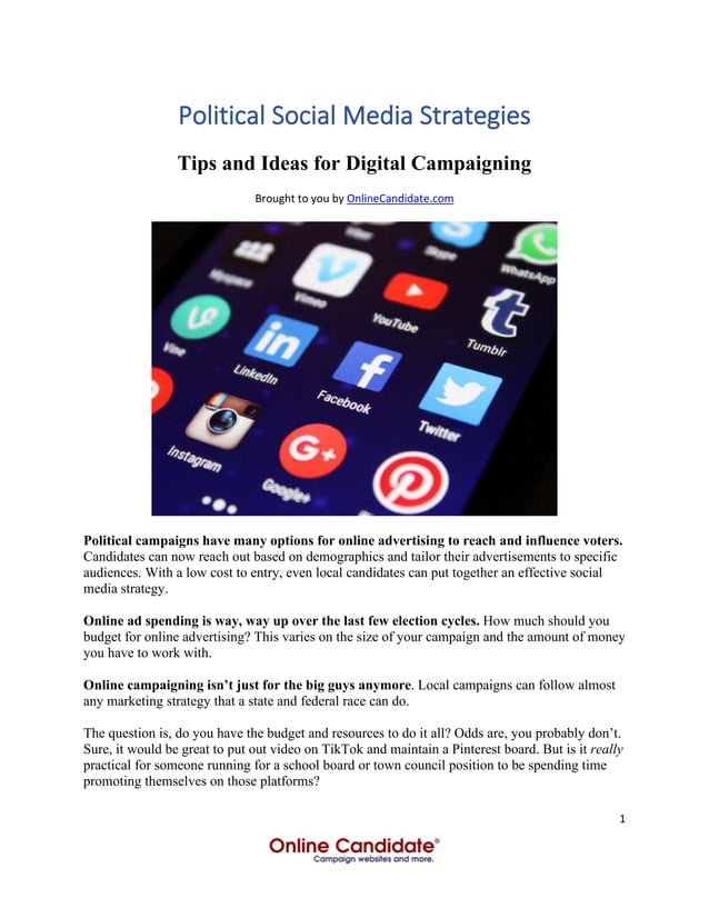Political Social Media Strategy Tips | PDF | Social Networking | Internet