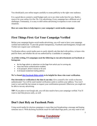Political Social Media Strategy Tips | PDF