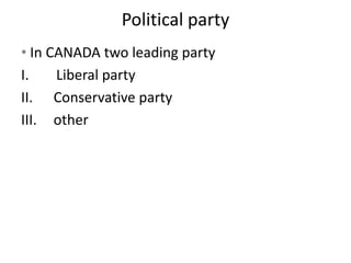 Political analysis of canada | PPTX