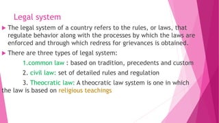 Political and legal system, Government Intervention and barriers | PPTX