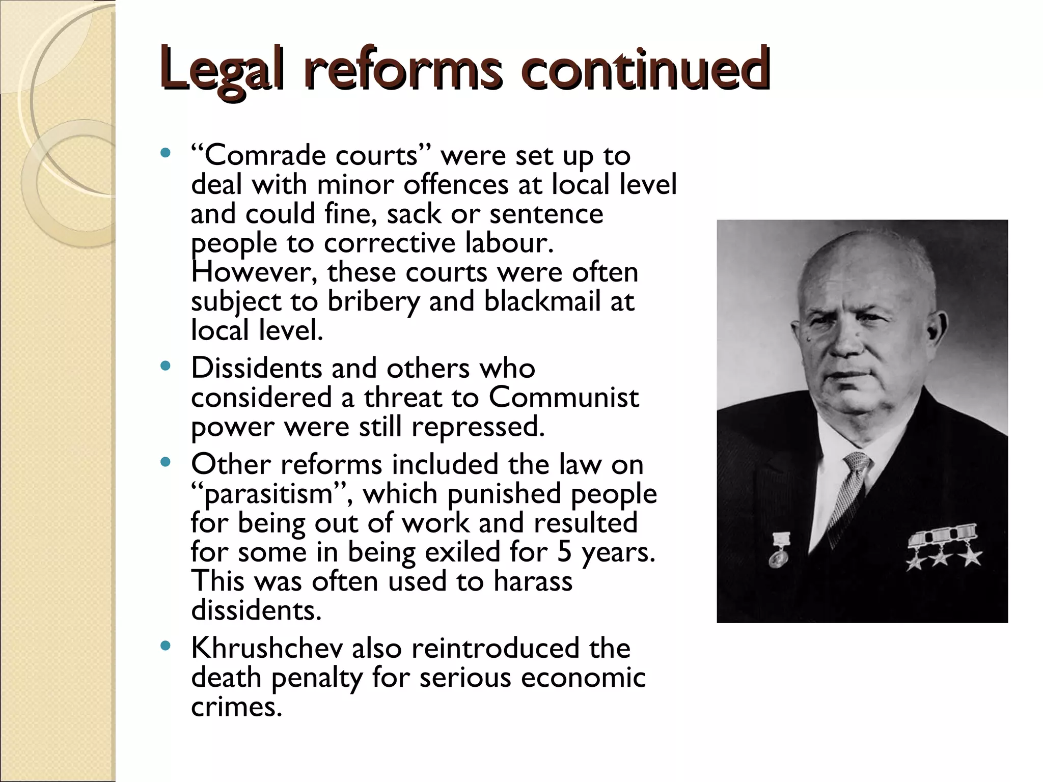 Political And Social Reforms Of Khrushchev | PPT