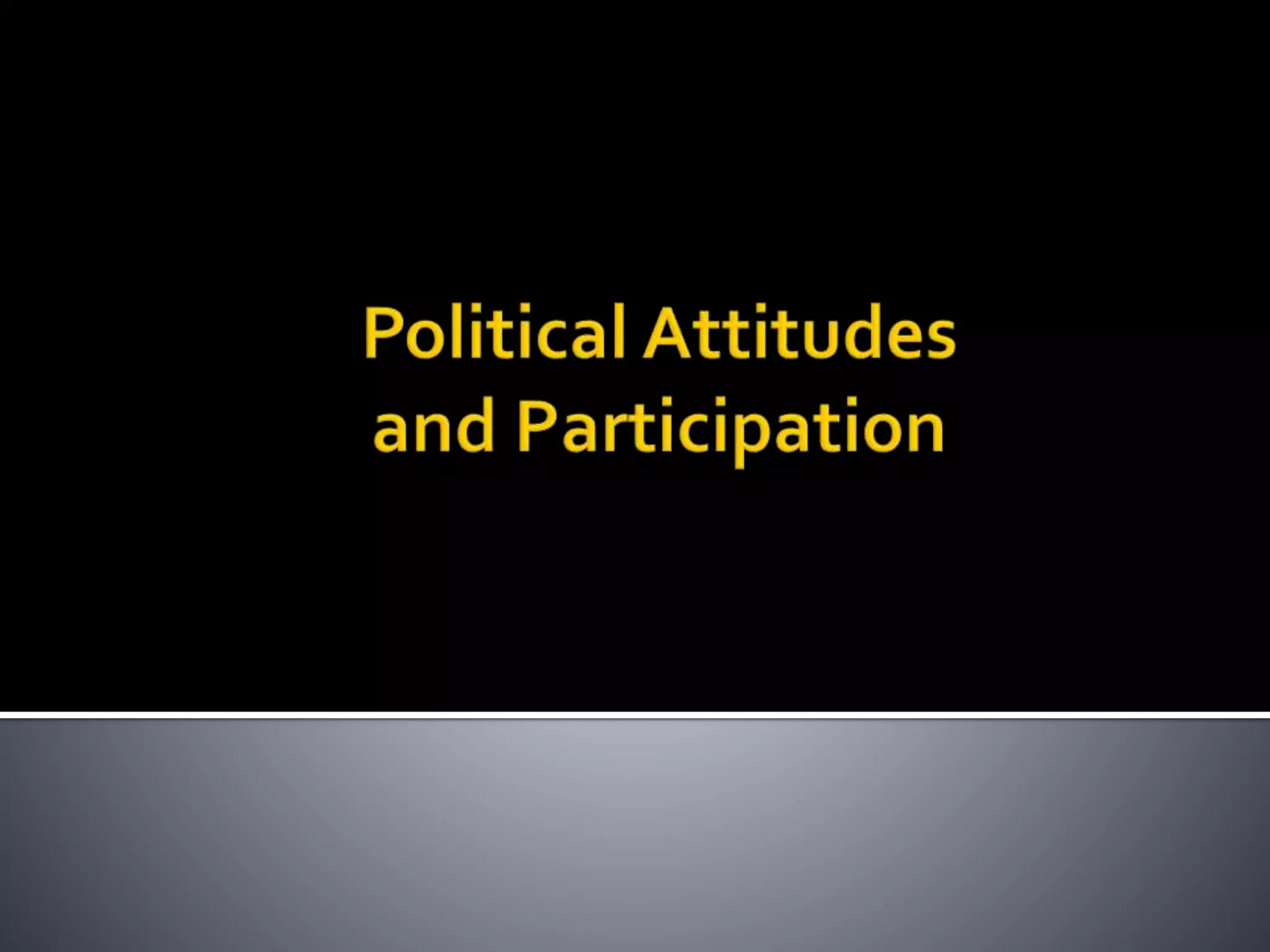 Political Attitudes and Participation | PPTX