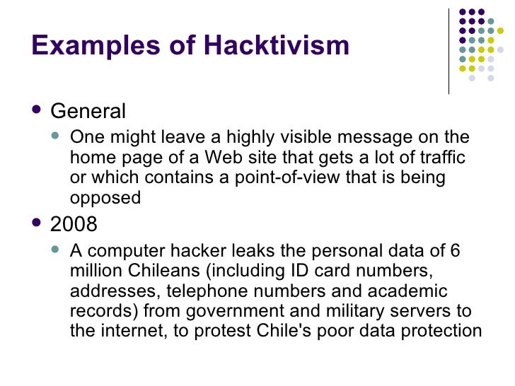 Internet Activism & Hacktivism