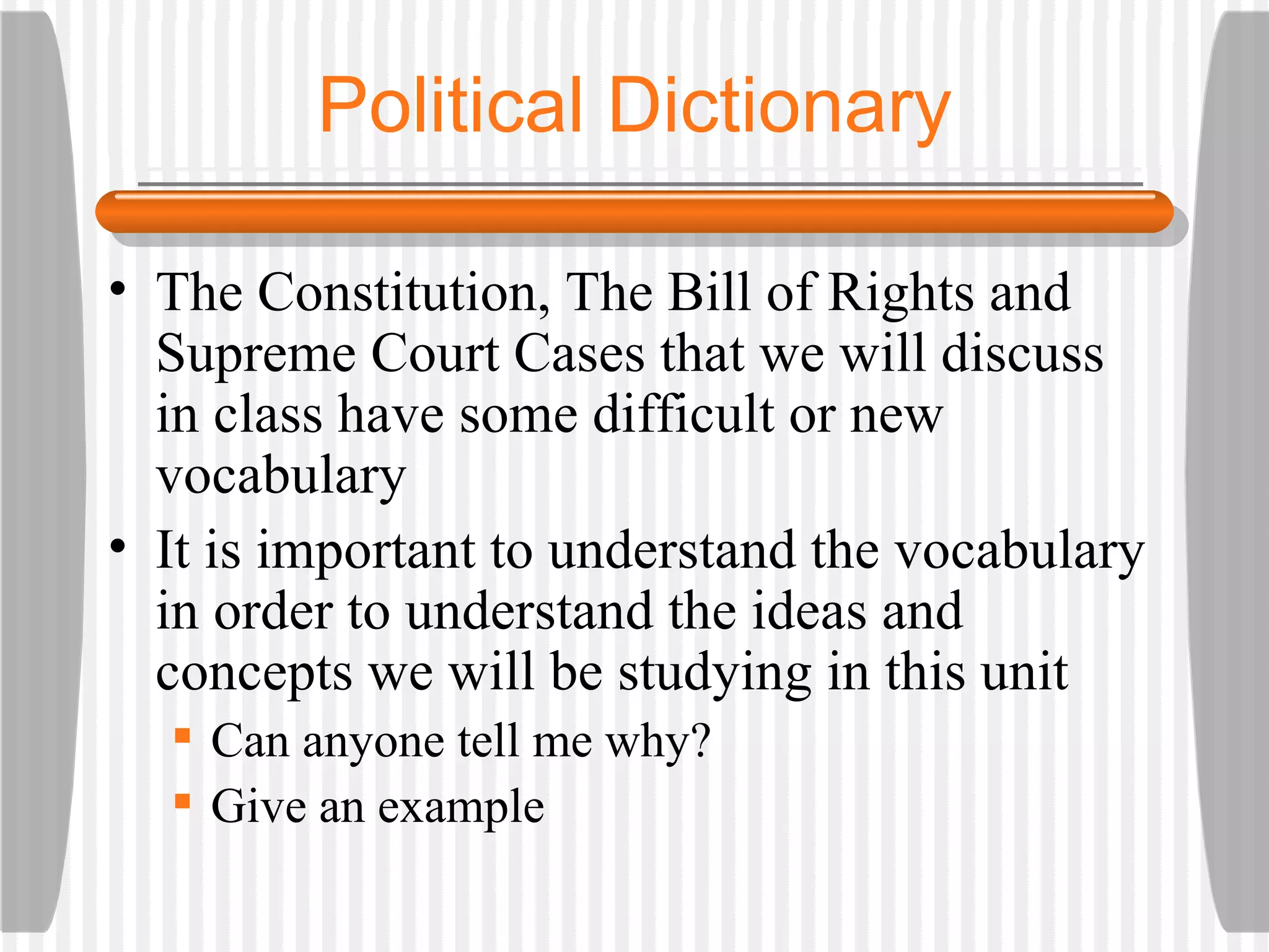 Political dictionary lesson | PPT