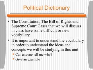 Political dictionary lesson | PPT