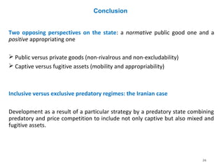 Predatory states and Economic development with Professor Mehrdad Vahabi ...