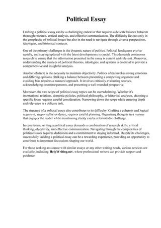 Political Essay.pdf | Politics