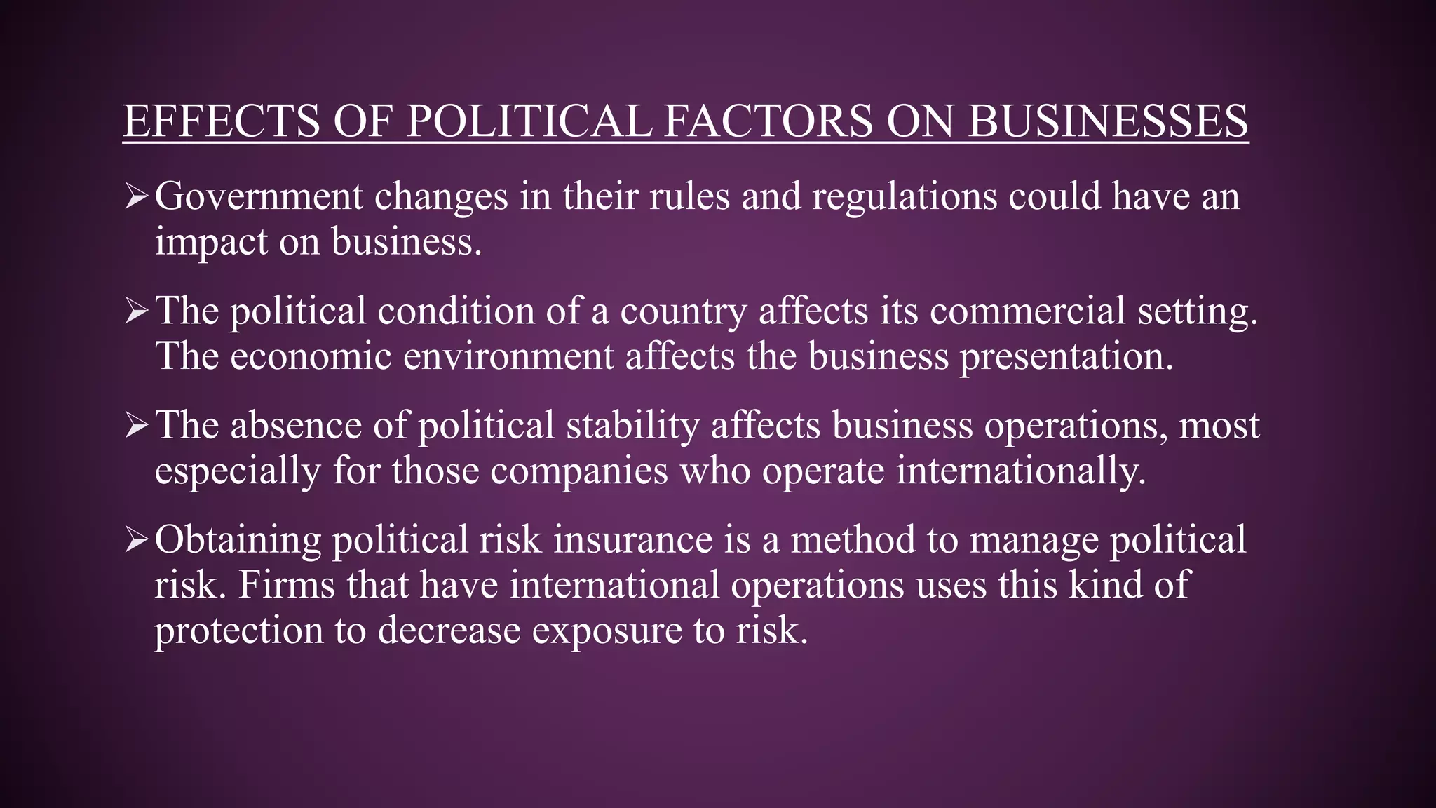 Political factors affecting business | PPTX