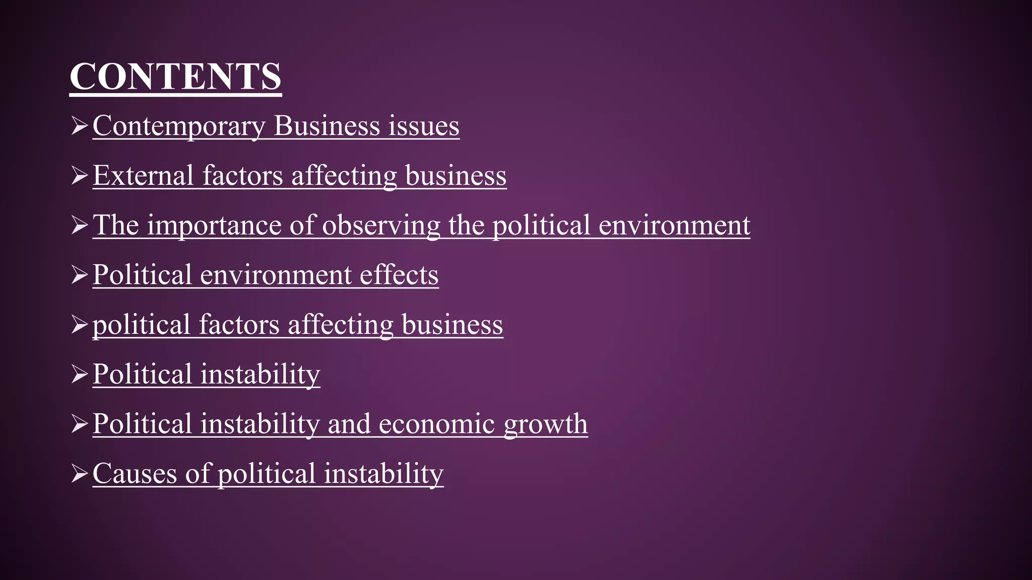 Political factors affecting business | PPTX