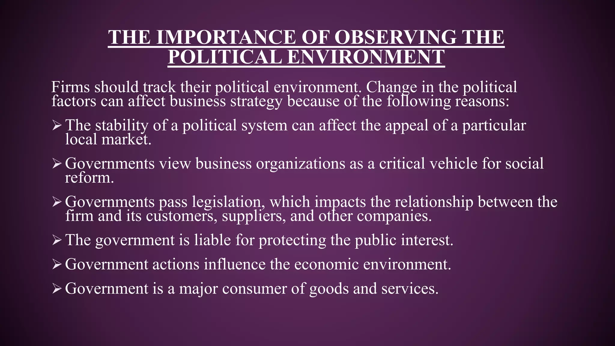 Political factors affecting business | PPTX