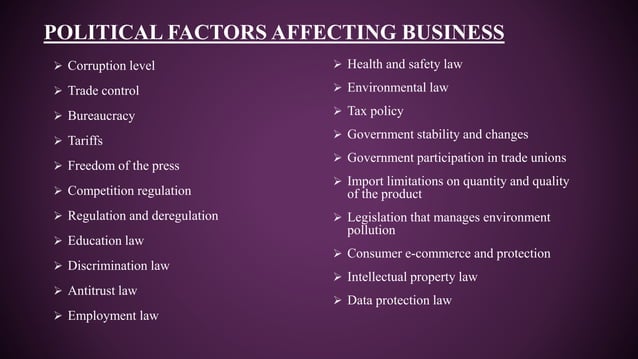 Political factors affecting business | PPTX