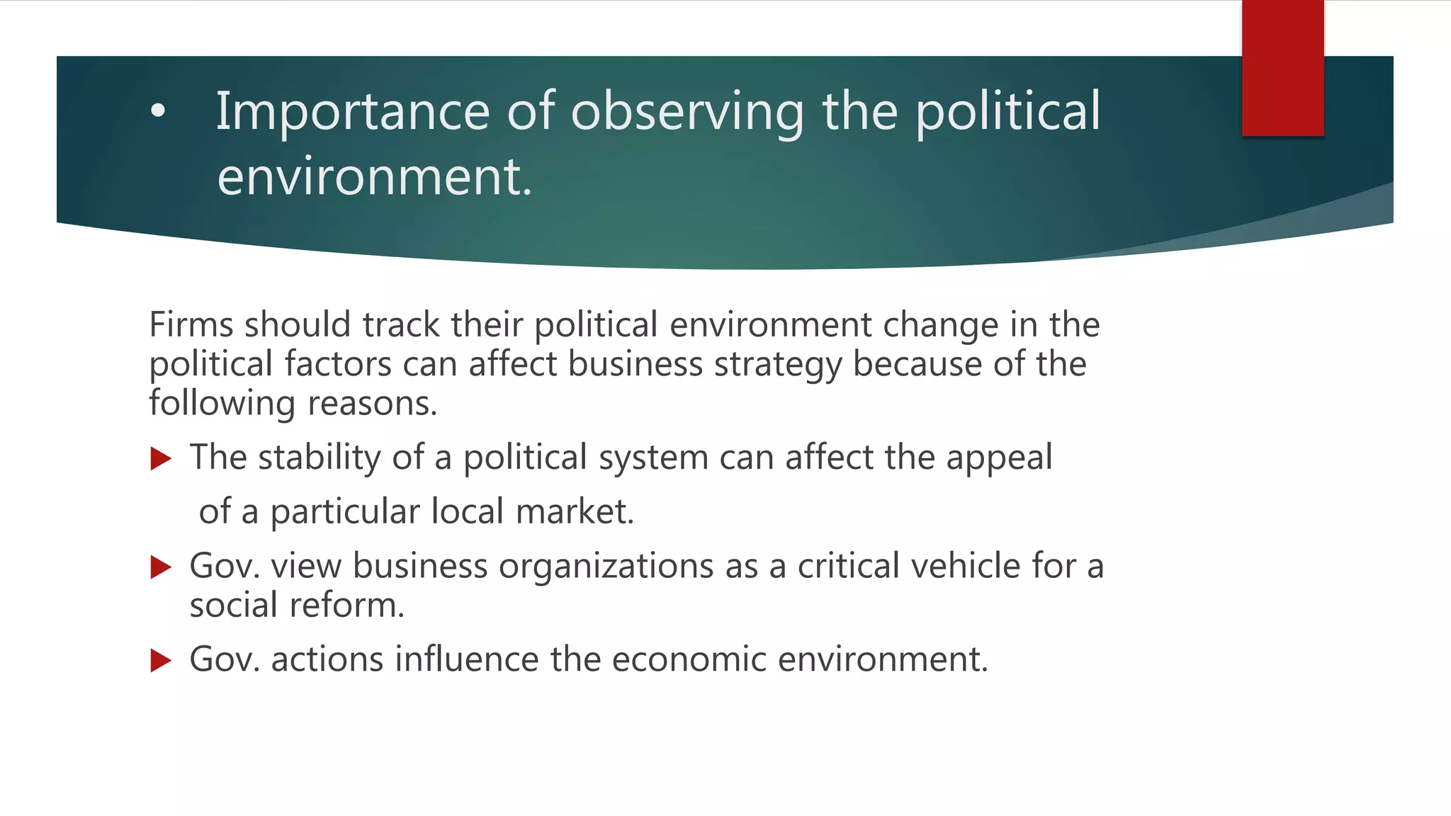 Political factors affecting business | PPT