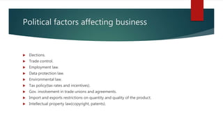 Political factors affecting business | PPT
