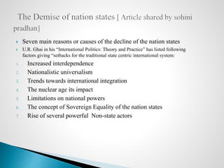 Political Globalization and Demise of Nation States | PPTX