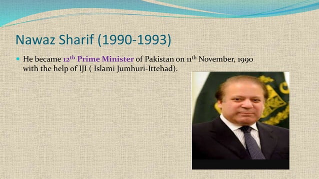 Political history of pakistan 1990 1993(nawaz shareef) by taimoor ...