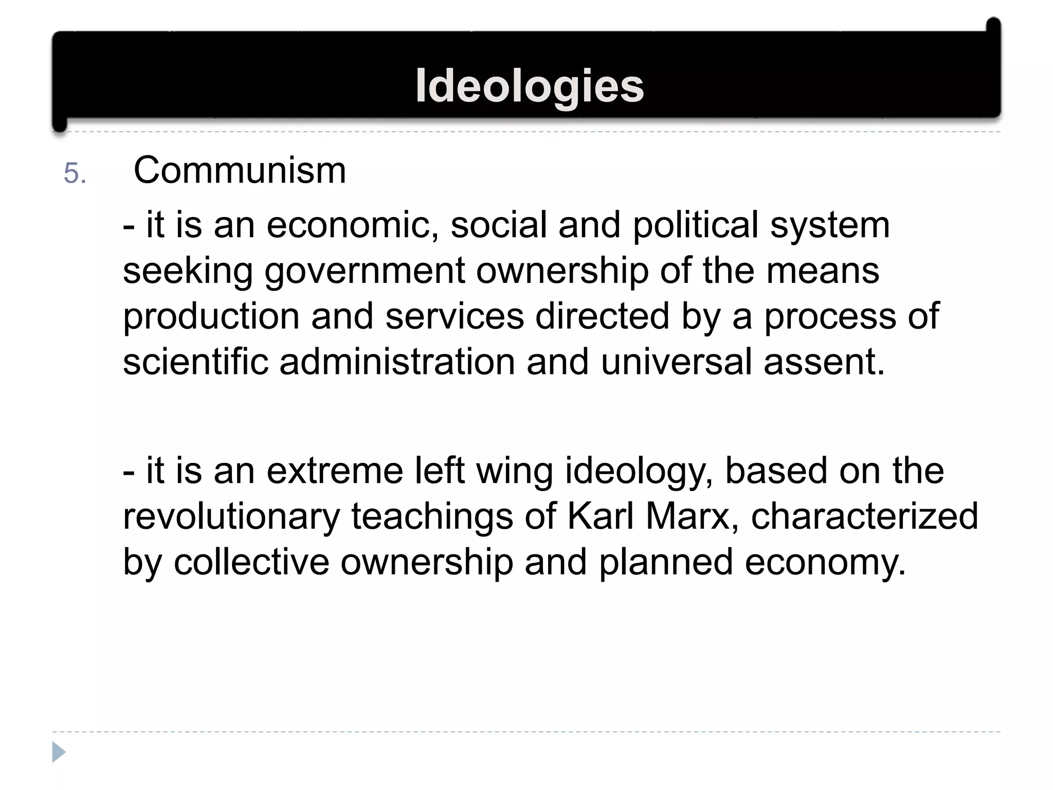 Political ideologies lesson 2 | PPTX