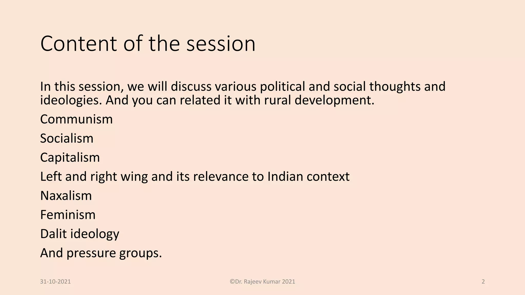 Political ideology and development | PPT