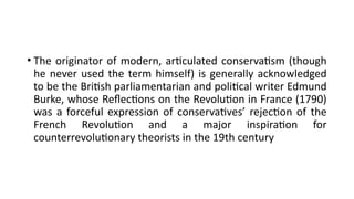 POLITICAL IDEOLOGY CONSERV AND ABSOLUTES | PPT