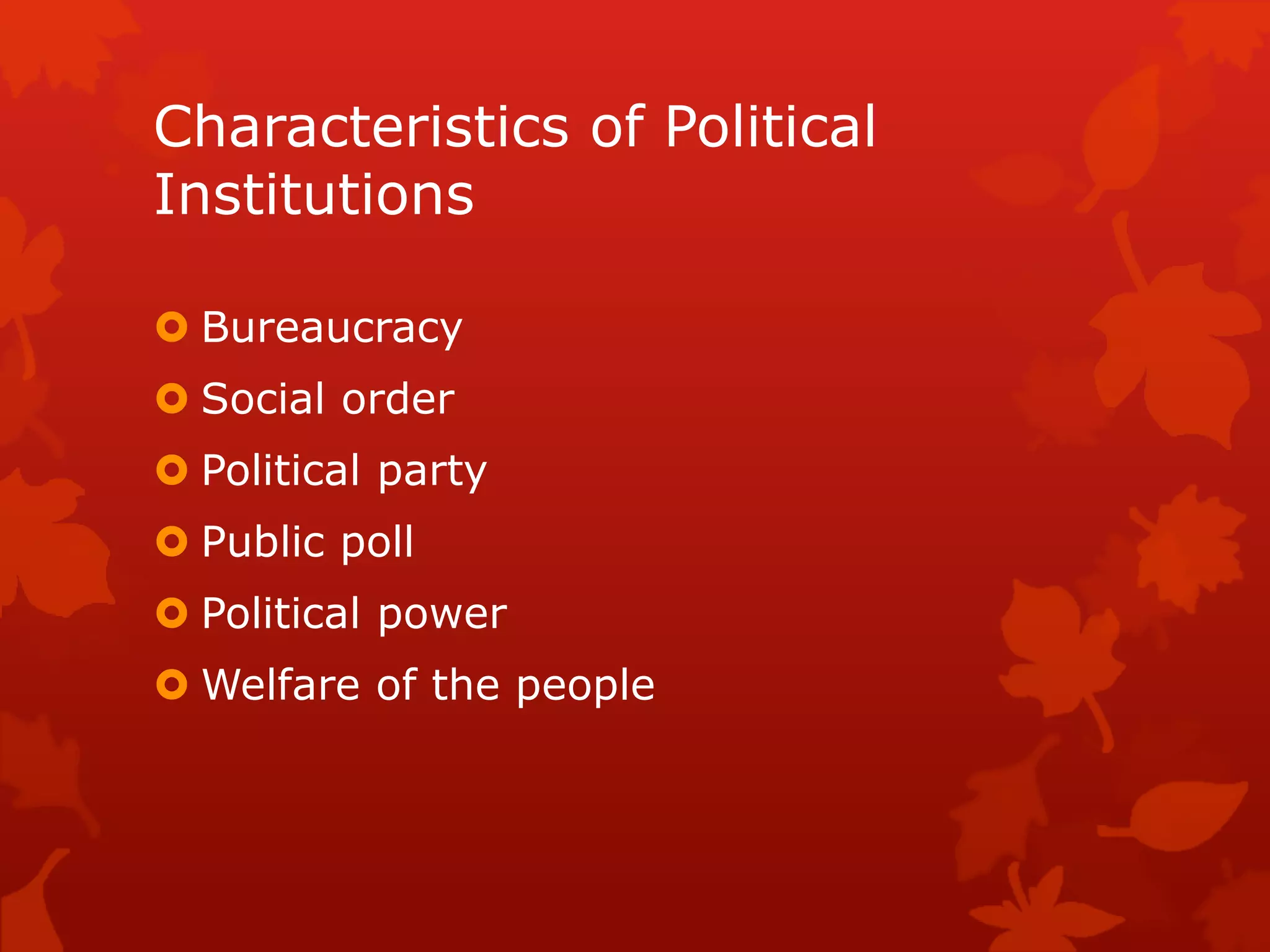 Political institutions | PPTX