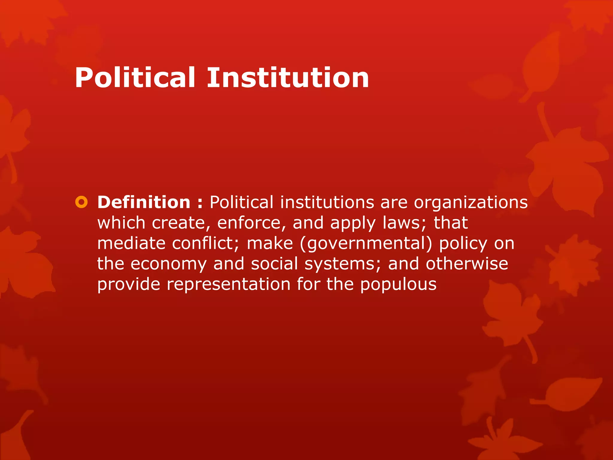 Political institutions | PPTX