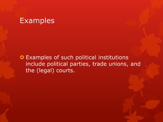 Political institutions | PPTX