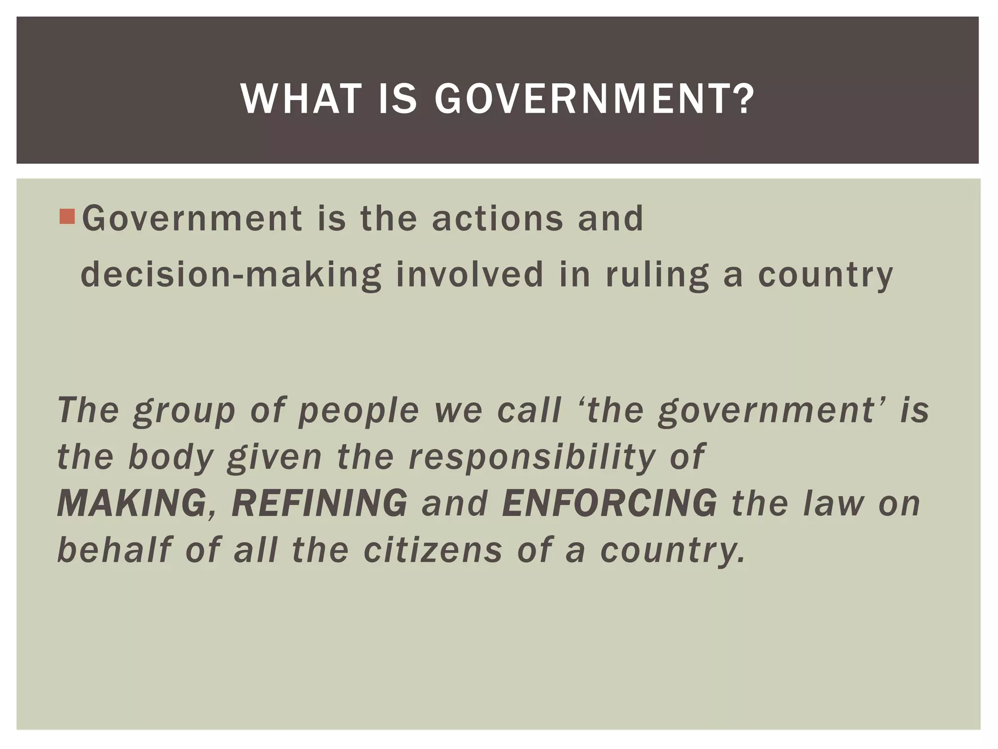 Political institutions government | PPTX