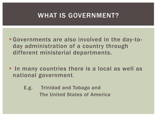 Political institutions government | PPTX