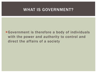 Political institutions government | PPTX