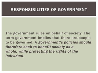 Political institutions government | PPTX