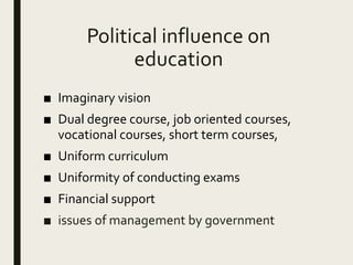 Political invovment in education | PPTX