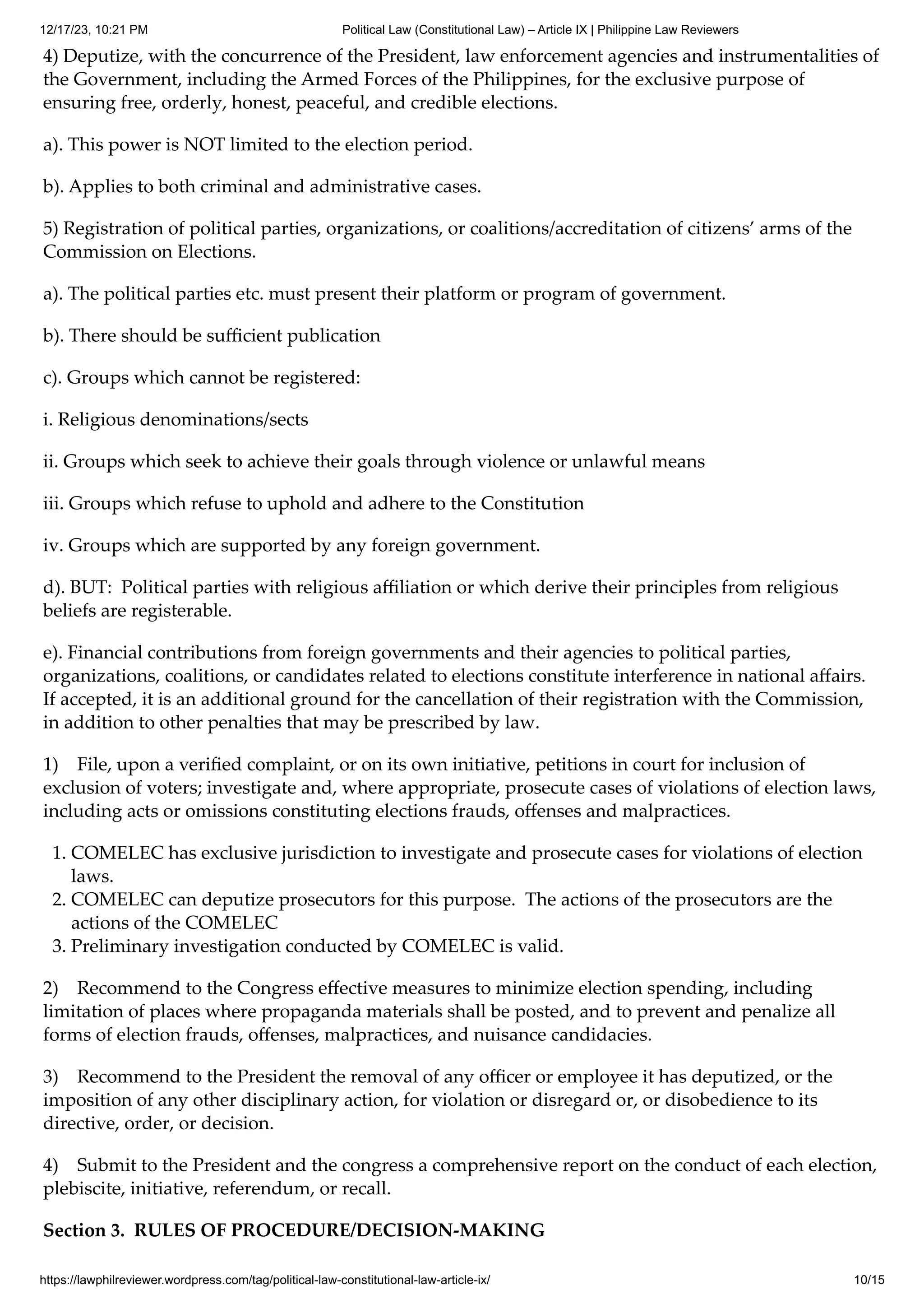 Political Law (Constitutional Law) – Article IX _ Philippine Law ...