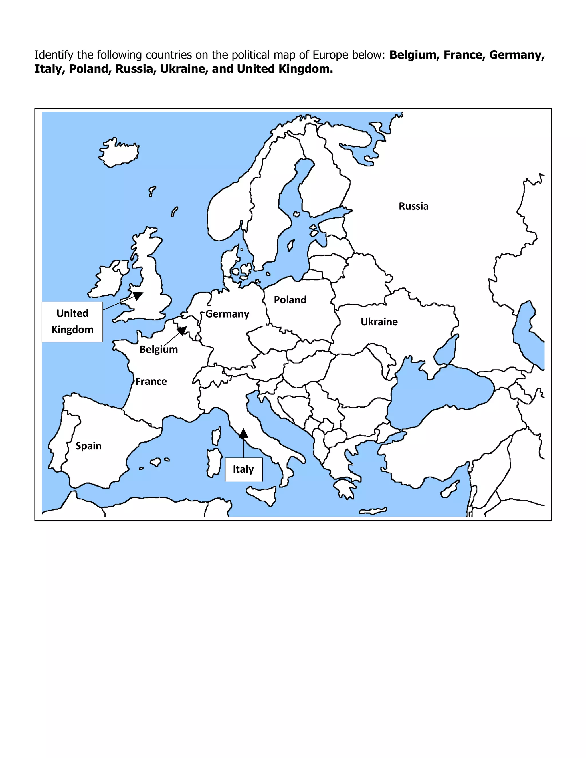 Political map of europe answers | DOC